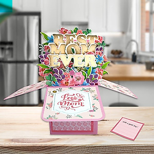 Christmas Card Pop Up Cards 3D Popup Cards Best Mom Christmas Pop Up Cards with Note Card and Envelope for Christmas Gifts Birthday Cards Thinking of You Mom Christmas Cards