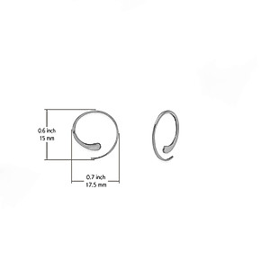 Boma Jewelry Sterling Silver Pull Through Hoop Earrings (Medium Silver)