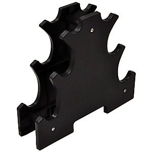 Fitvids Colored Vinyl or Neoprene Coated Dumbbell Set with Stand, 32-Pound Set with Stand, 3LB, 5LB, 8LB Pairs, Cast Iron