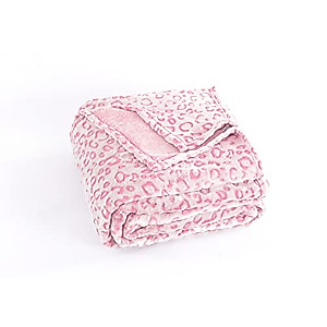 Pleasant Boulevard | Leopard Throw Blanket Fleece, Premium Lightweight Cozy Warm Plush Microfiber Bedspread for Couch Sofa and Bed (Pink, Throw (50 x 60 inches))