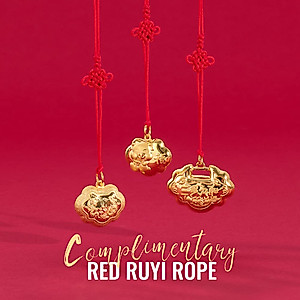 CHOW SANG SANG 999.9 24K Solid Gold Price-by-Weight 4.86g Gold Ruyi Lock Pendant for Women 84710P | [Not Include the Necklace]