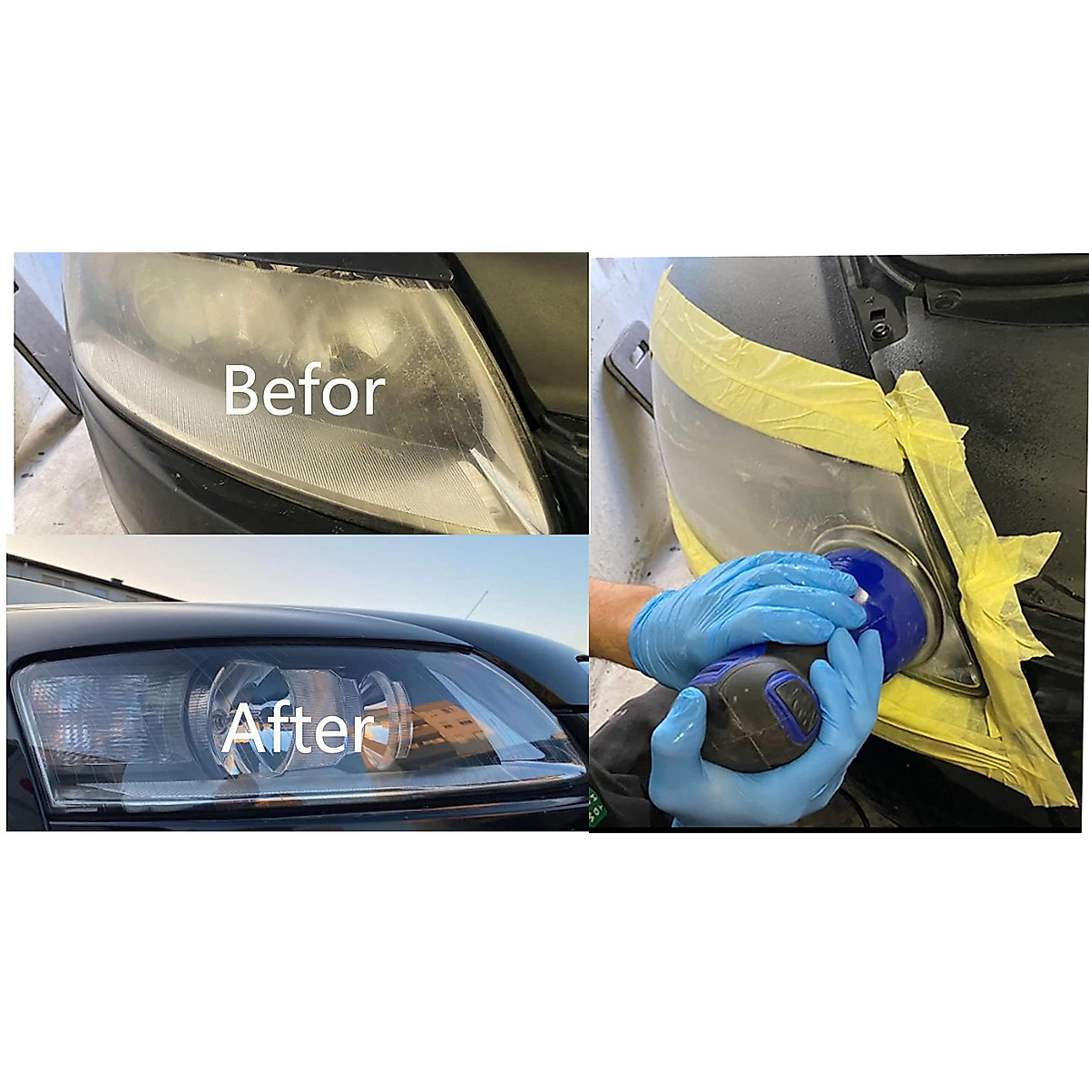 50pcs Sandpaper 8 Hole 5 inch Sanding Discs Hook and Loop 60/180/240/400/800/1200/2500/4000/7000/10000 Grits with Hand Sander for Automotive Metal Polishin