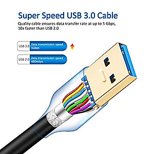Jelly Tang USB 3.0 Cable A Male to B Male 3Ft,Superspeed USB 3.0 A-B/A Male to B Male Cable - for Scanner, Printers, Desktop External Hard Drivers and More(3Ft/1M)
