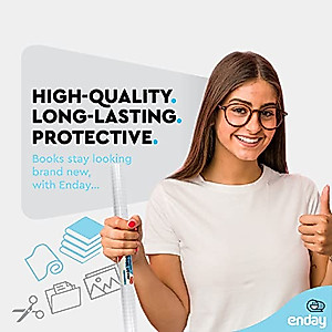 Contact Paper Clear, 17.5” x 5-Feet, Transparent Self Adhesive Book and Textbook Covers for Paperbacks and Hard Covers, Plastic Protective Covering Contact Paper Roll, Acid Free – by Enday