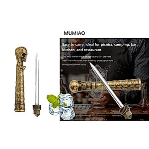 MUMIAO Bottle Opener, Stainless Steel Ice Pick with Safety Cover, Pick Tool for Breaking Ice, Non-slip Zinc Alloy Handle for Kitchen, Bars, Bartender, Camping (Bronze)