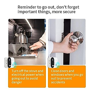 Generic Smart Key Hook with Human Body Sensing Voice Reminder, Personalized Voice Recordings, Multifunctional Reminder (Batteries not Included), White and Black