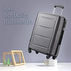 Merax Luggage Sets 2 piece Carry on Luggage Suitcase Sets of 2, Hard Case Luggage Expandable with Spinner Wheels (Black 2-Piece (20/24))