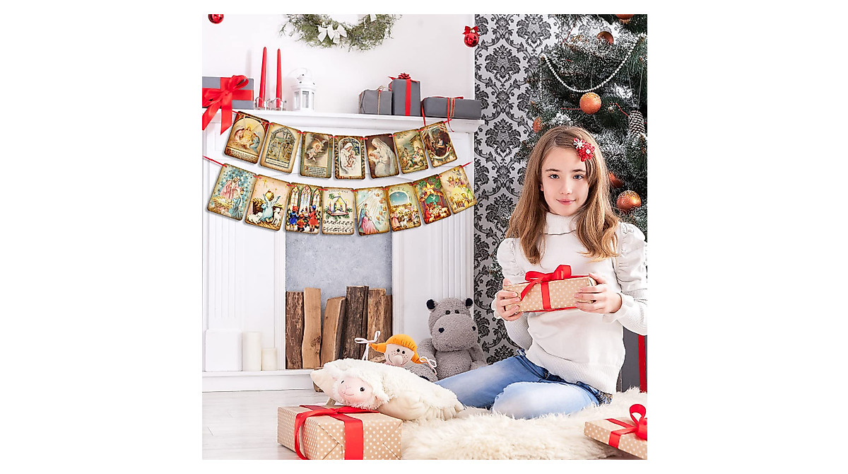 Holy Nativity Christmas Banner - Vintage Religious Holiday Decor