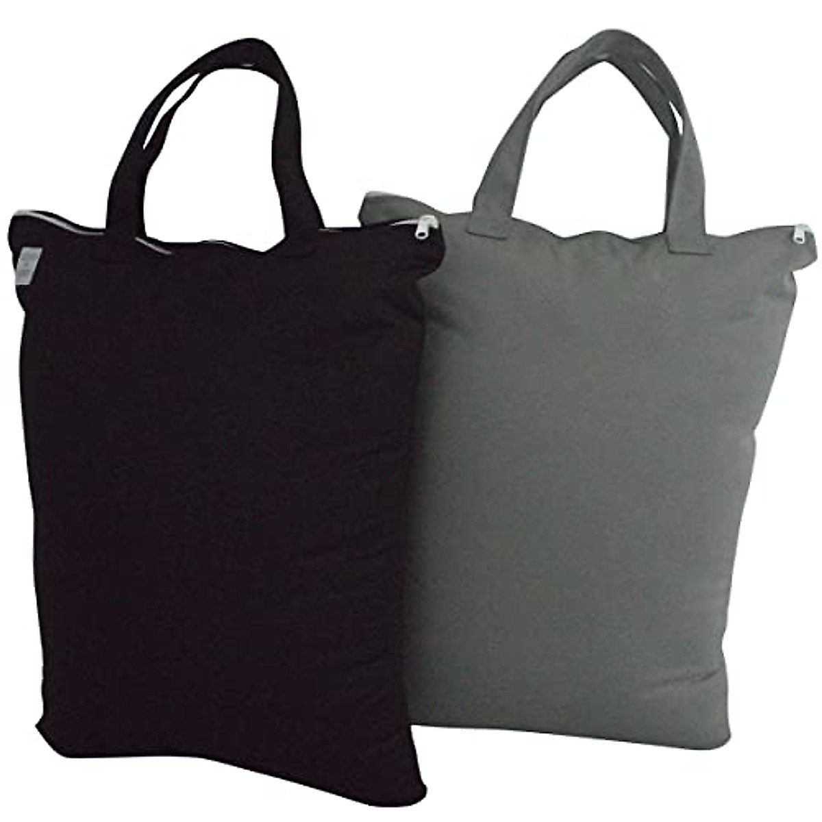 MOM & BAB Wet Bags for Baby Cloth Diapers, Swimsuits and Towels, Travel, Wet Dry Bag for Diaper Bag, Breast Pump Parts, Gym | Water & Odor Resistant (Black&Gray)