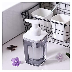 Soap Dispenser Soap Dispenser Transparent Plastic Foaming Soap Dispensers Soap Dispenser Pump for Bathroom Kitchen Bedroom Bottles (Color : Grey(Square))