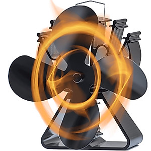 Wood Stove Fan Heat Powered Fan 4 Blade Fireplace Fan for Wood Burning Woodstove Eco Friendly Silent Efficiently