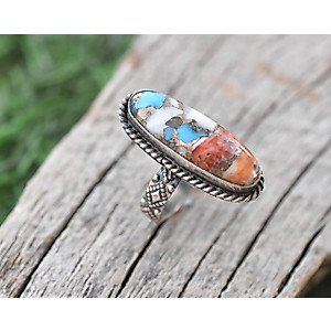 Rekha Gems Oyster Copper Turquoise- 925 Sterling Silver Ring-Turquoise Jewelry- TQ-16 (6.50 US)
