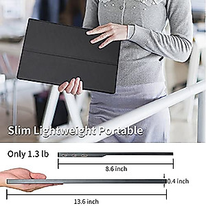 FYHXele 15" Portable Monitor Touchscreen, Portable LED Screen Extender, FHD 1080P IPS Travel Monitor, Mini-HDMI, USB C Portable Touchscreen Monitor for Laptop PC Phone, Eye Care, Touch Not for Mac OS