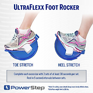 PowerStep UltraFlexx Foot Rocker, Foot and Calf Stretching, Pain Relief for Plantar Fasciitis, Achilles Tendonitis, Shin Splints, Increased Flexibility & Strength