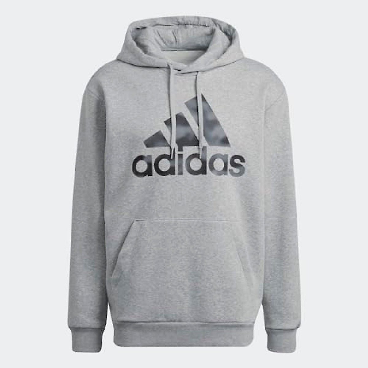 adidas Men's Essentials Camouflage Printed French Terry Hoodie, Medium Grey Heather, Small