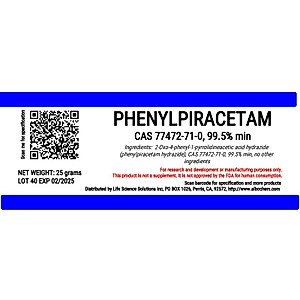 Phenylpiracetam Powder, 25 Grams - Life Science Solutions