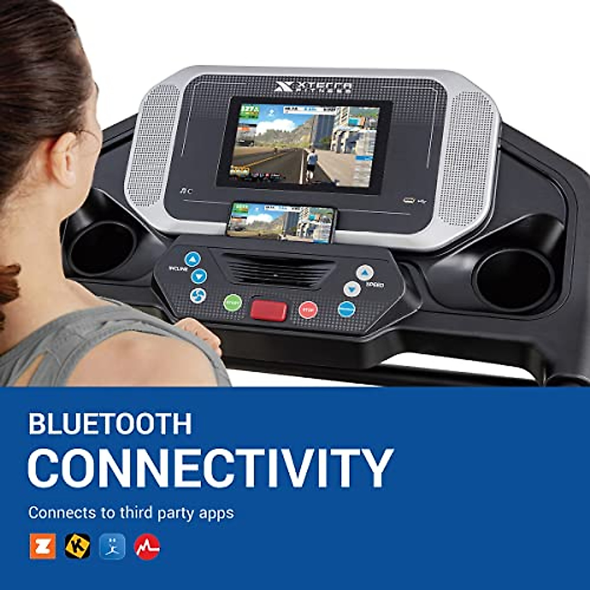 XTERRA Fitness TRX5500 Premium Performance Series Folding Treadmill, Large XTRASoft Cushioned Running Deck, LCD Display, Handlebar Speed and Incline Controls, Variety of Programs, FTMS Bluetooth