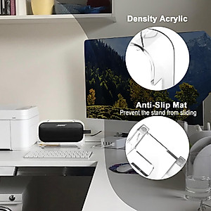 TXEsign Desktop Stand for Bose SoundLink Flex Speaker, Retro Table Holder Display Stand Base Mount Acrylic Speaker Stand Mount Base Bracket (Transparent)