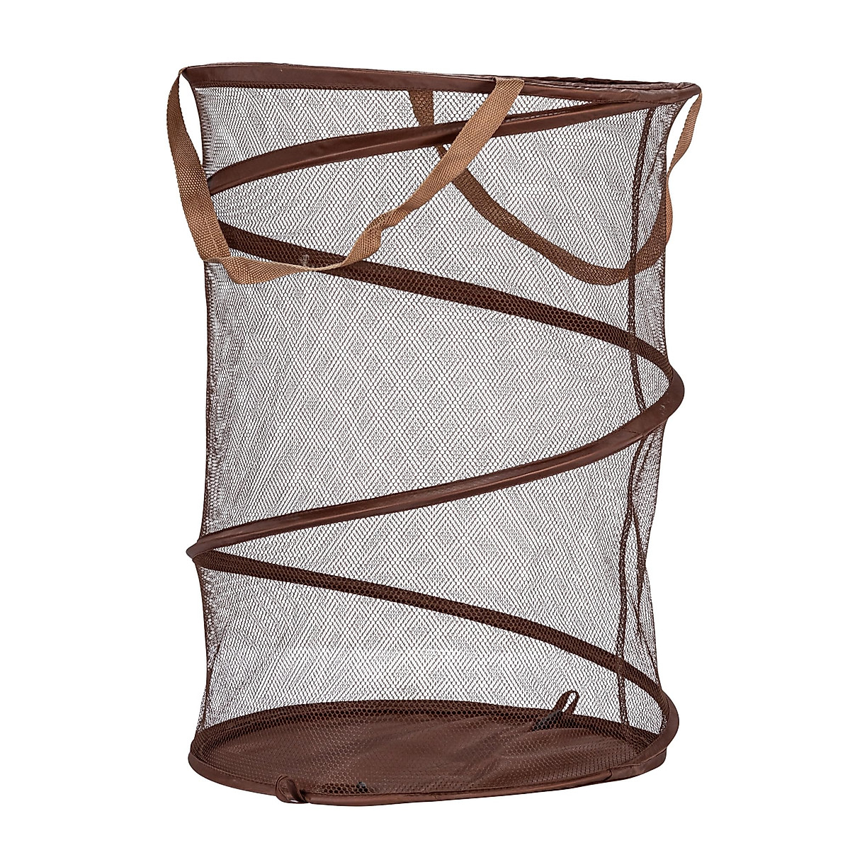 Household Essentials Pop-Up Mesh Laundry Hamper, Brown