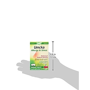 Nature's Way Umcka Allergy and Sinus Homeopathic Chewable Tablets- Cherry Flavor- 20 Count