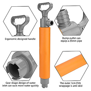 Kayak Bilge Pump, Floating Hand Water Pump Sports Paddler Manual Siphon Pump for Boat Canoe Raft Emergency Rescue Outdoor Handheld Survival Tool Kayaking Accessories