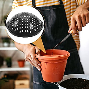 HANABASS 50pcs Plastic Flowerpot Hole Mesh Pad Bonsai Pot Bottom Grid Mat Planter Drainage Gasket Soil Loss Breathable Gasket Drainage Netting for Bonsai