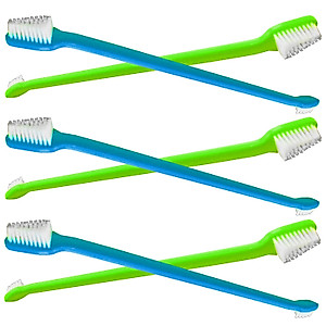 Jalousie 12 Pack Dog Dog Toothbrush Teeth Tooth Brush 6 Silicone Finger Brush and 6 Dual Headed Cleaning Brushes for Dental Care Dental Health