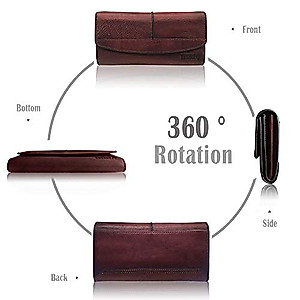 Womens Wallets Genuine Leather Large Capacity Handmade Card Holder Purse,Scratch Resistant (coffee)