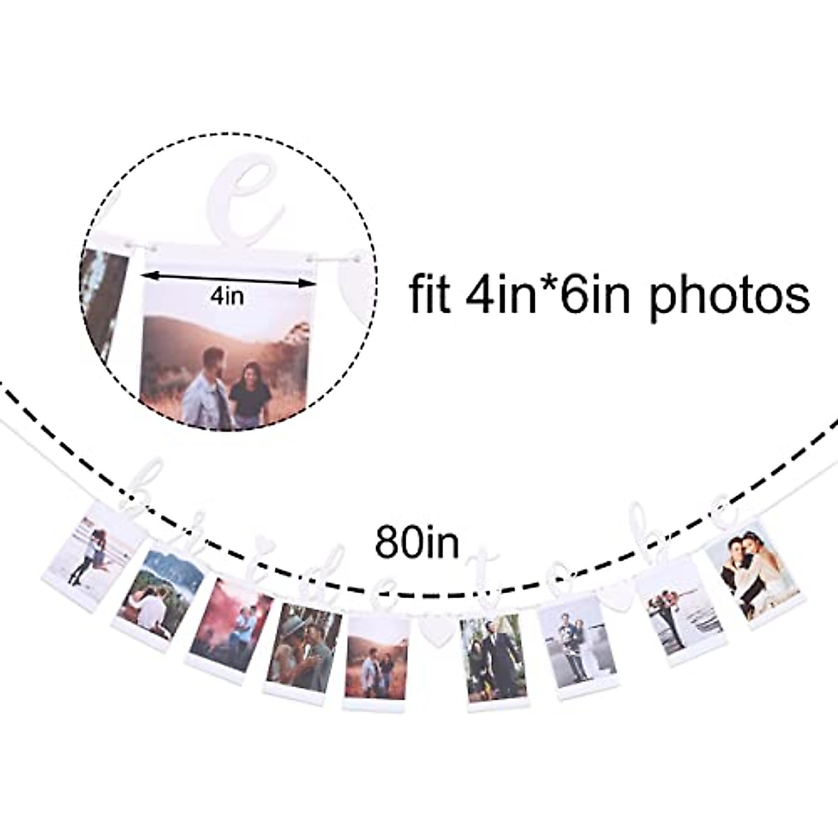 Bride to Be Photo Banner - White Card Stock Bride to Be Decorations, Bachelorette Party Decorations, Bridal Shower Decorations, Miss to Mrs Banner