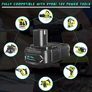 FERRYBOAT 3600mAh P102 Battery Replacement for Ryobi 18V Battery Lithium ion ONE + P103 P104 P105 P107 P108 P109 P190 P191 P122,2-Pack