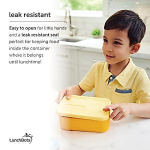 LunchBots Build -a- Bento Lunch Box, Silicone Bento Box for Kids, Multi-Compartment Lunch Container, Oven & Dishwasher Safe, BPA Free, 28 oz - Yellow