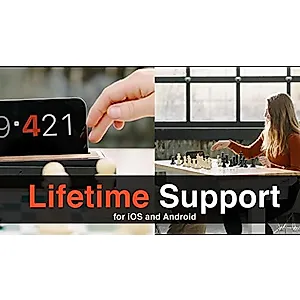 Tempest Deluxe - 2025 Edition - A Luxurious Walnut and Leather Chess Clock/Phone Dock Hybrid. Includes Deluxe Dock Plus Bundled iOS and Android Software (Phone is not Included)