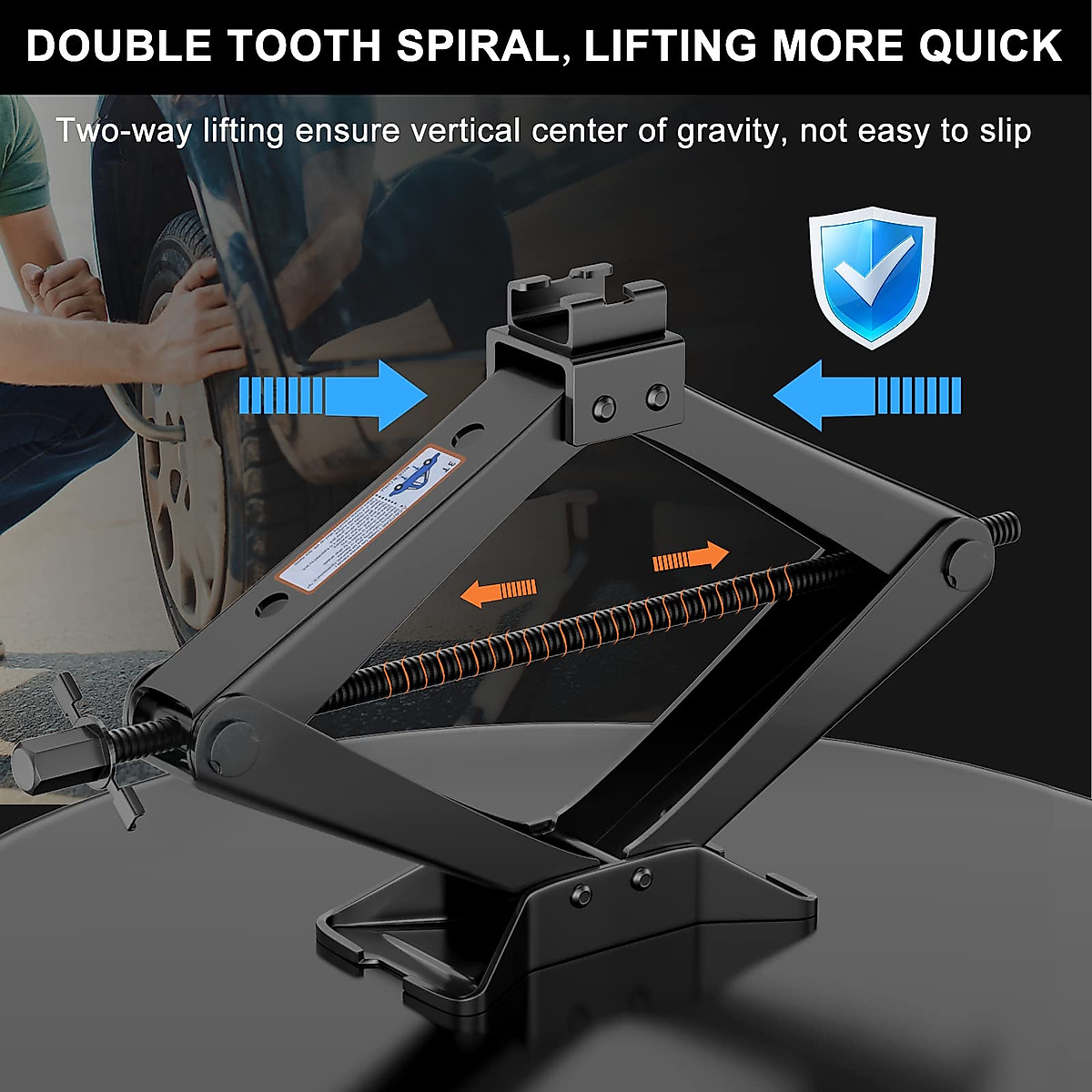 IMAYCC 3 Ton (6609 lbs) Car Jack - Bi-Directional Scissor Jack for Sedan, Coupe, SUV, MPV & More