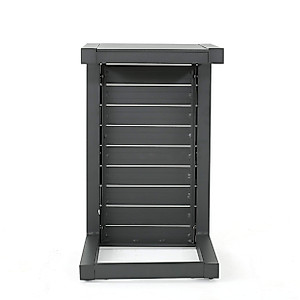 Christopher Knight Home Cape Coral Outdoor Aluminum Chaise Lounge and C-Shaped Side Table, Grey / Dark Grey