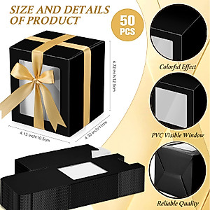 Ctosree 50 Pcs Gift Boxes for Sublimation Mugs, Mug Boxes for Shipping Exhibition Boxes for 11oz, 12oz, 15oz Sublimation Mugs Blank Mug Box Cups Gift Wrapping (Black)