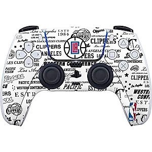 Skinit Gaming Decal Skin Compatible with PS5 and Compatible with PS5 Digital Edition DualSense Controller - Officially Licensed NBA Los Angeles Clippers Blast Logos Design