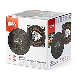 BOSS Audio Systems CH4220 Car Speakers - 200 Watts of Power Per Pair and 100 Watts Each, 4 Inch, Full Range, 2 Way, Sold in Pairs, Easy Mounting
