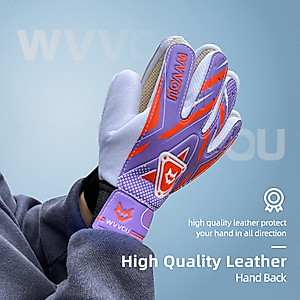 WVVOU Goalkeeper Gloves for Kids Youth, Soccer Goalie Gloves with Double Protection, Anti-Slip Soccer Gloves, Super Grip