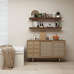 WELLAND Allen 8" Deep Floating Shelves Set of 2 Reclaimed Wood Wall Shelf Rustic Wall Mount Shelf ( Set of 2, 36 inch)