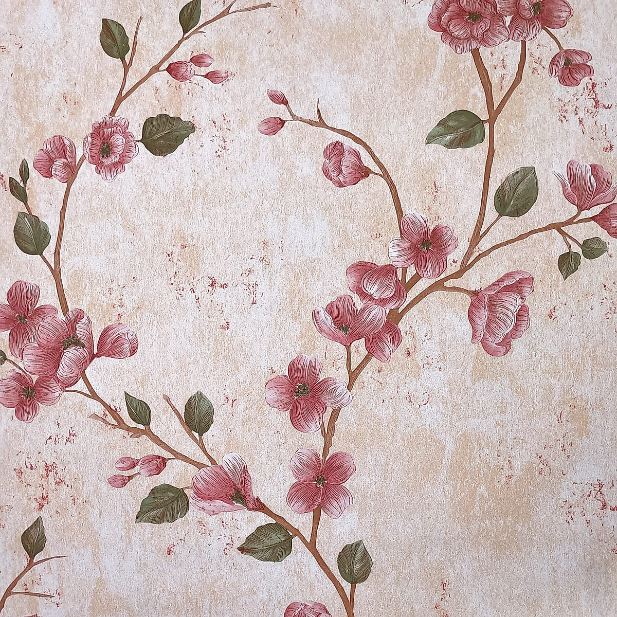 Yifasy Drawer Shelf Liner Rustic Floral Self-Adhesive Furniture Inner Lining Paper Sheet Removable Wallpaper Roll 118x18 Inch