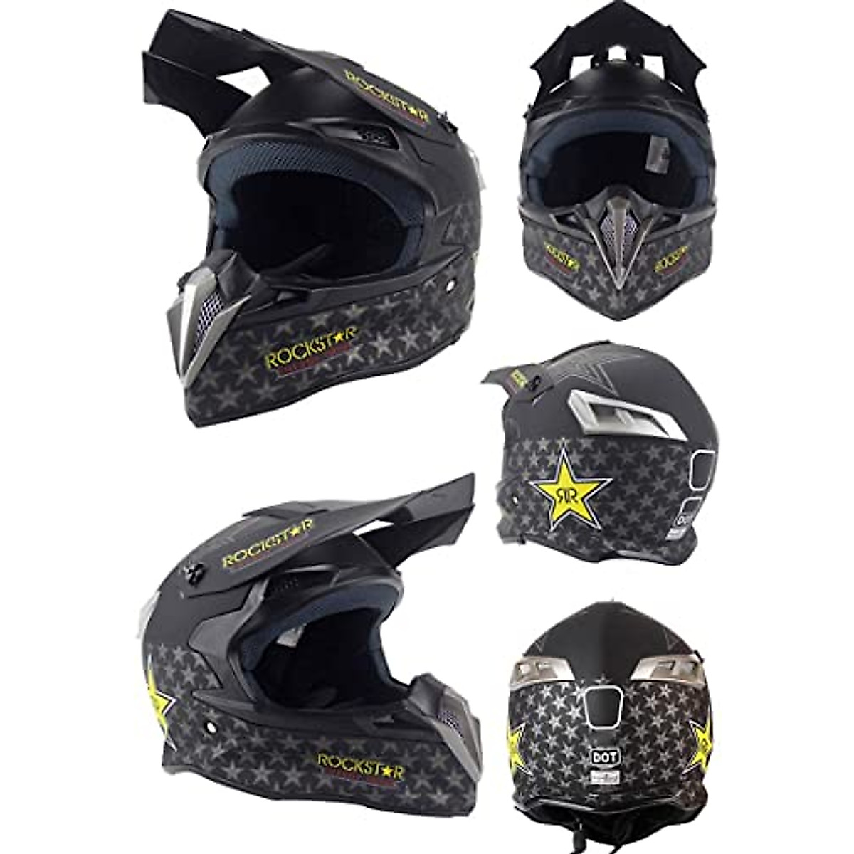 ONTNE Motorcycle Motocross ATV Helmet DOT Approved - Helmet Motorbike Moped Full Face Off Road Crash Cross Downhill DH Four Wheeler MX Quad Dirt Bike Helmet for Adult Men Women (XL,A)