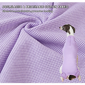 Wabdhaly Dog Surgery Recovery Suit for Medium Female Spay,Anti Licking Dog Surgical Recovery Onesie,Fashion Striped Purple M