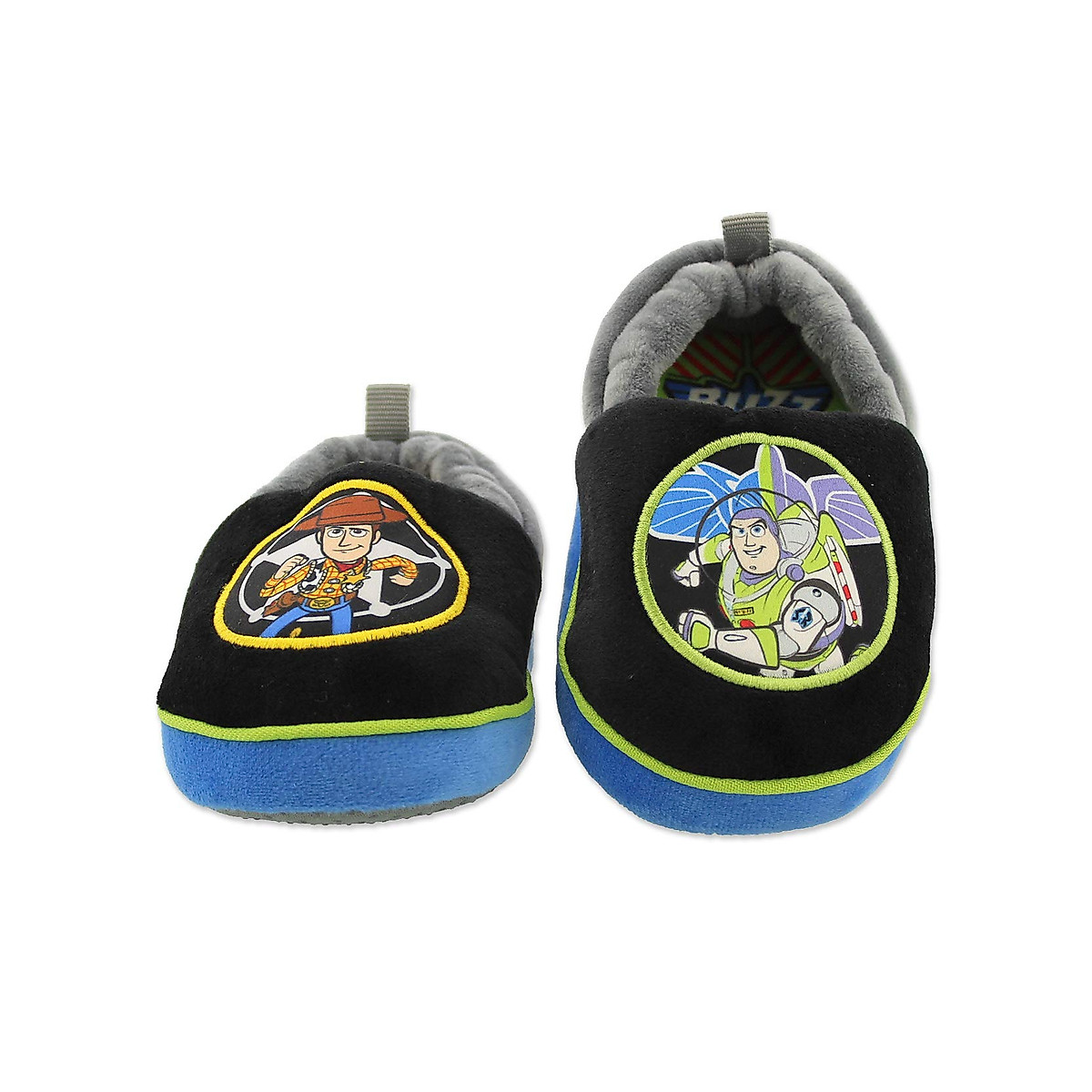 Toy Story Woody Buzz Boys Toddler A-Line Slippers (7-8 M US Toddler, Black)