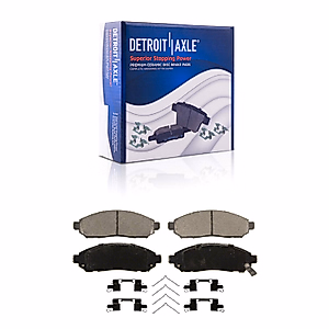 Detroit Axle - Front Brake Kit for Nissan Frontier Pathfinder Xterra Suzuki Equator Drilled & Slotted Disc Brake Rotors Ceramic Brakes Pads Replacement : 11.65" inch Rotor
