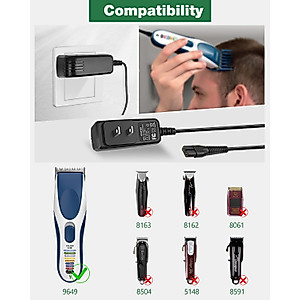Charger for Wahl Trimmer 9818L 9818 9888L 9854L 9876L 9864 Shaver Groomer Clipper, 4.2V AC Adapter for S003HU0420060 S004mu0400090 9854-600 97581-405 9867-300 79600-2101 97581-1105, JOVNO Power Cord