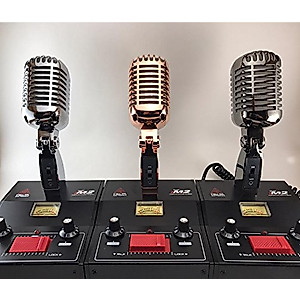 BLACK CHROME DELTA M2 AMPLIFIED DYNAMIC POWER BASE MICROPHONE 4 pin Cobra CB HAM MIC