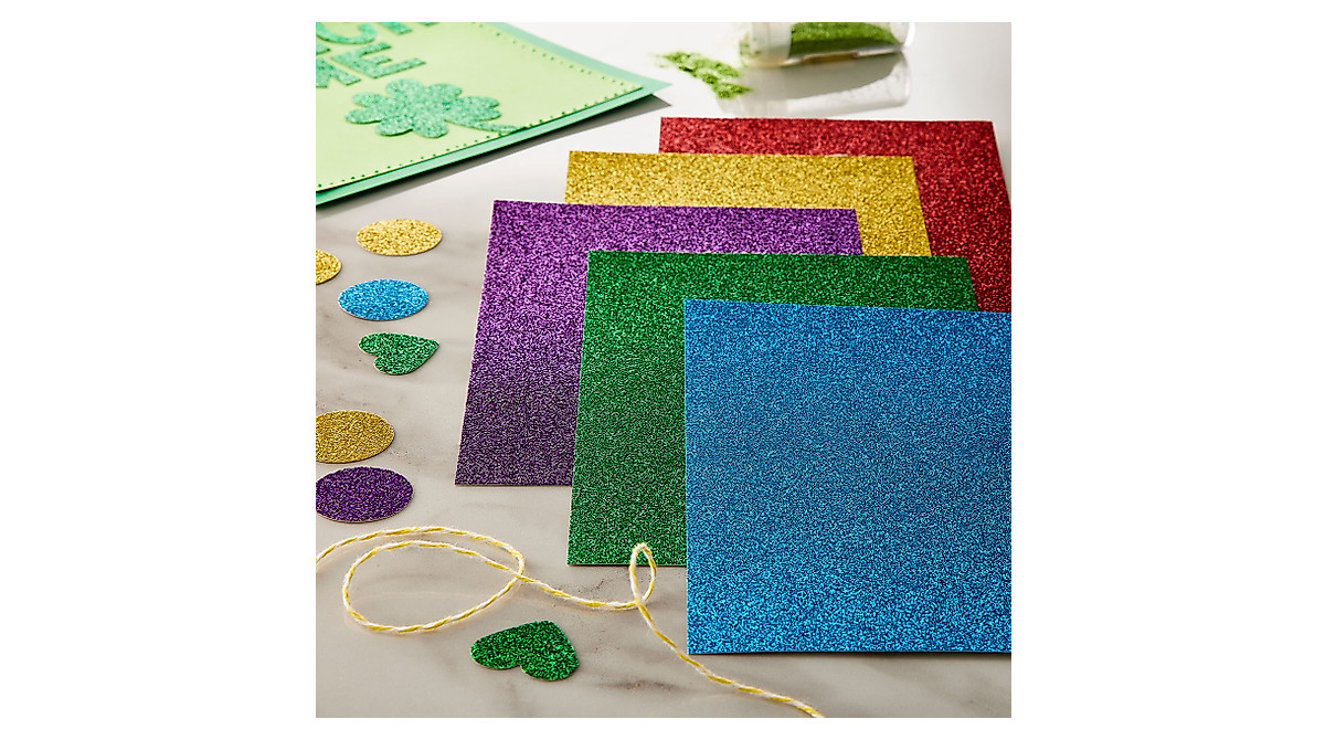 Rainbow Glitter Cardstock Paper Pad by Recollections - 4.5x7 Inches