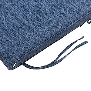 Magpie Fabrics Indoor/Outdoor Waterproof Square Corner Seat Cushion, 18" x 18" x 2.5", 2 Pack, Weather Resistant Universal Seat Cushions, for Patio Garden Dining(Navy Blue Textured)