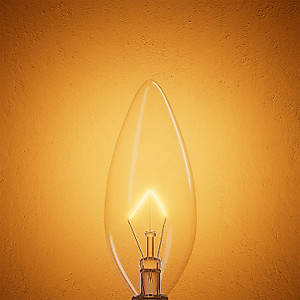 CYLYT 12-Pack E12 Candle Light Bulbs 40W Warm White 2500K, 380 Lumen Dimmable Chandelier Light Bulbs for Ceiling Fan, Pendants or Outdoor, B10 Clear Candelabra Base Bulbs