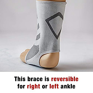 ACE Brand Compression Ankle Support, Large/Extra Large, Gray, 1/Pack